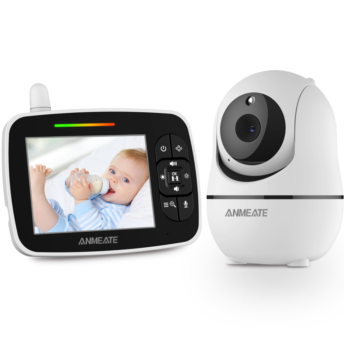 Baby Monitor with Remote Pan-Tilt-Zoom Camera, 3.5” Large Display Video ...